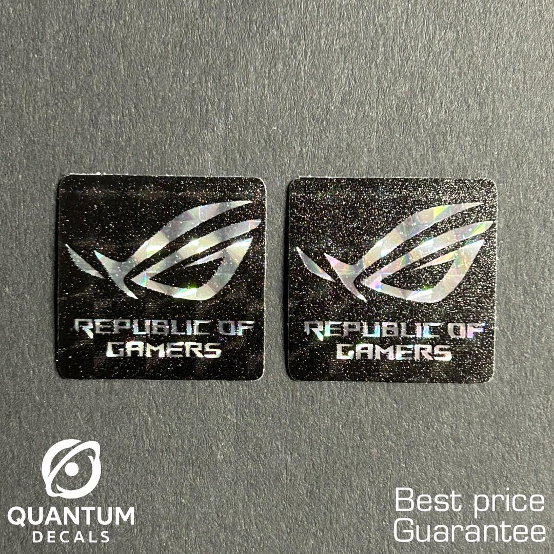 2x ASUS ROG Prismatic Sticker / for Desktop Laptop Custom Sticker Label ...
