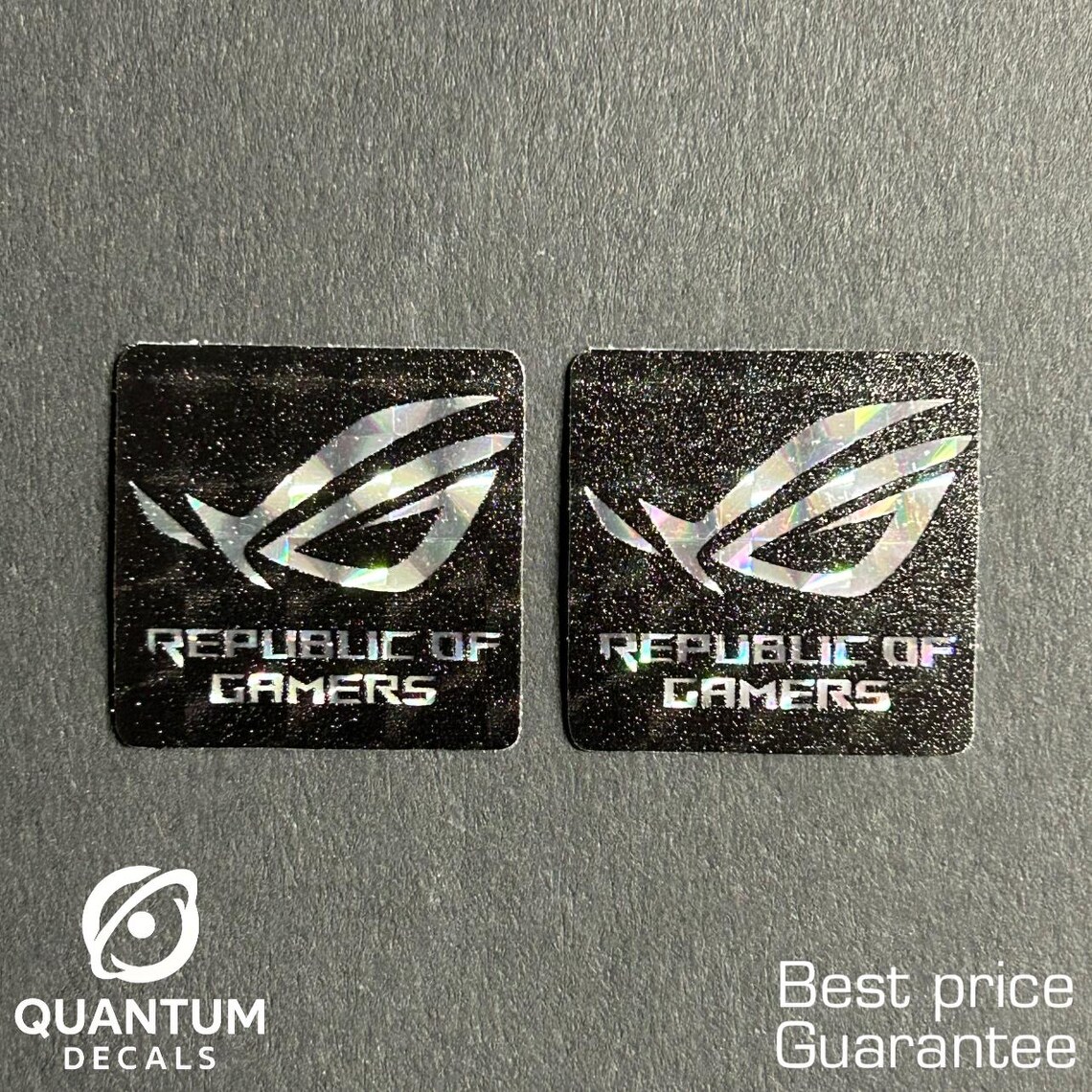 2x ASUS ROG Prismatic Sticker / for Desktop Laptop Custom Sticker Label ...
