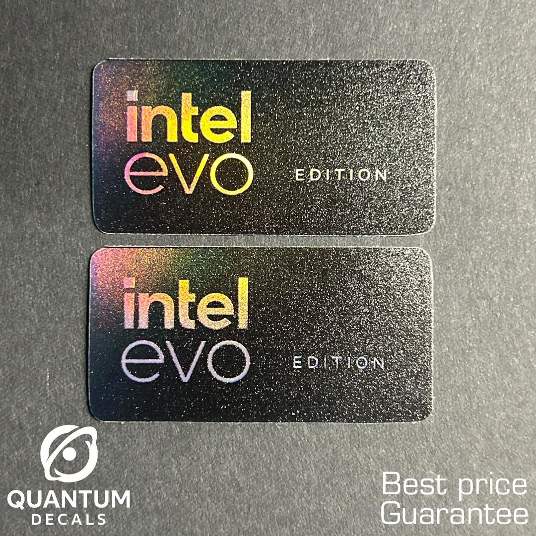 2x Intel EVO Edition Sticker / for Desktop Laptop Custom Sticker Label ...