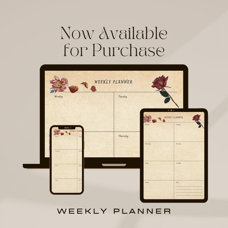 Printable Weekly Planner: Minimalist Design (PDF Digital Download) - Etsy