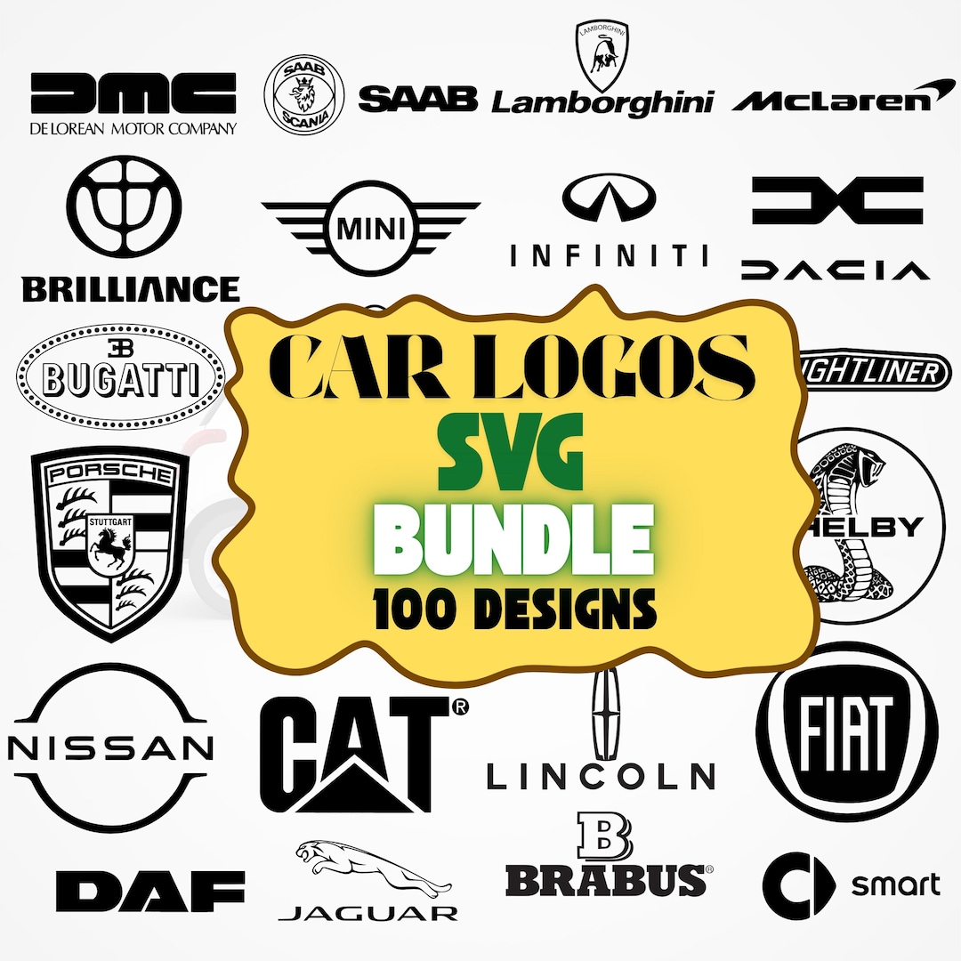 Car Logo SVG Bundle | Automotive Emblem SVG Pack | Car Badge Style ...