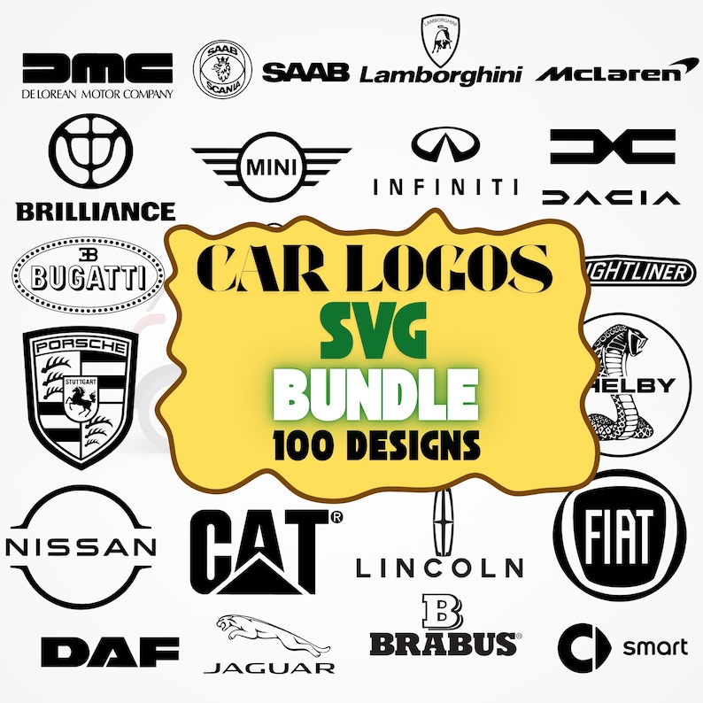 Car Logo SVG Bundle | Automotive Emblem SVG Pack | Car Badge Style ...
