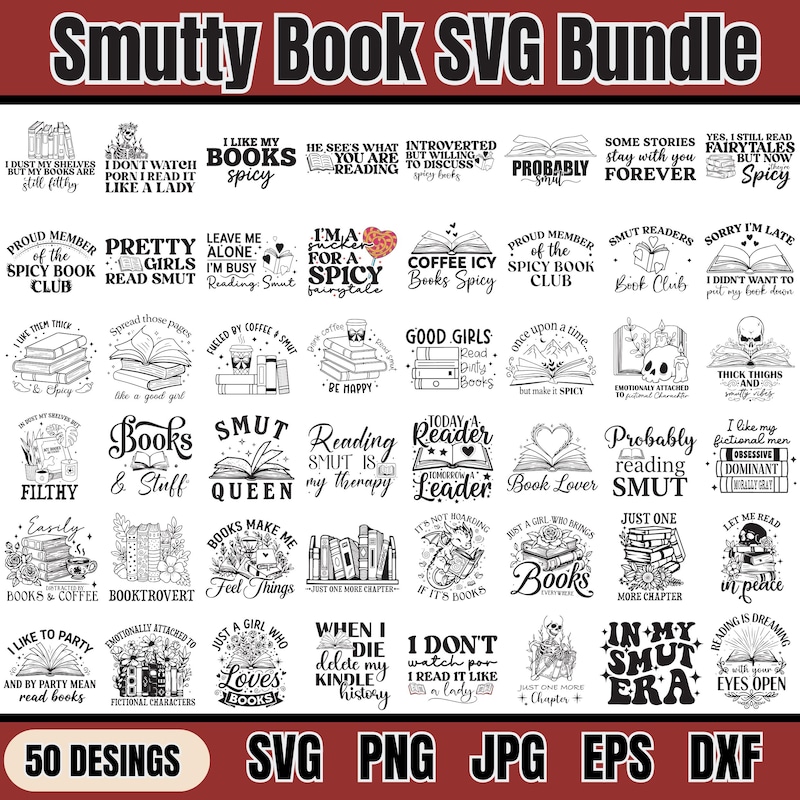 Svg Smutty Book Club - Etsy