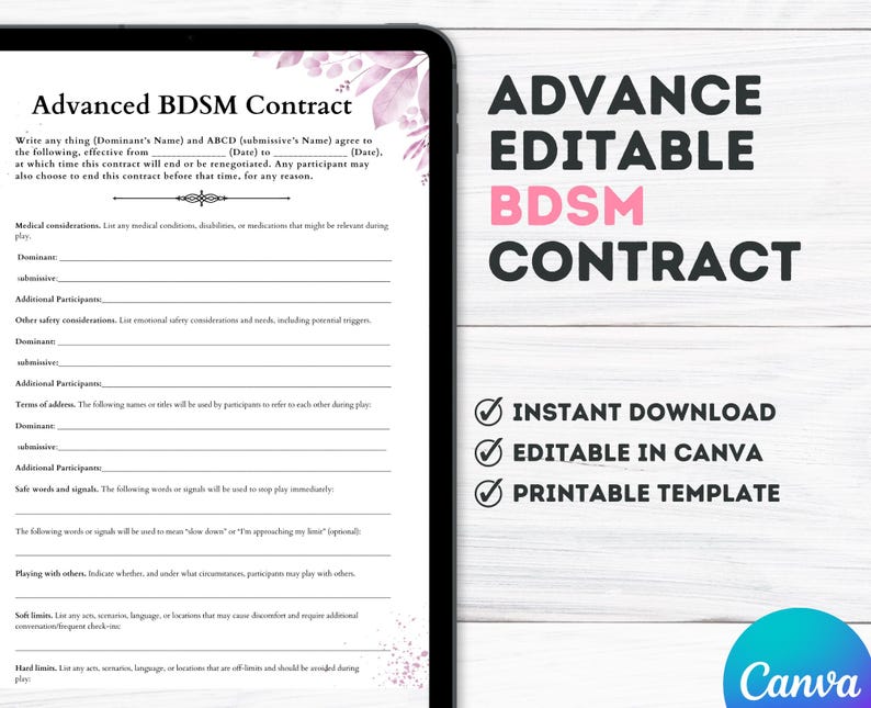 BDSM Guide Book for Adults, DDLG Printable, Master/slave Relationship ...