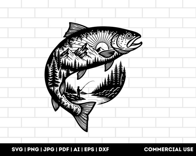 Fisherman SVG, Catching Fish Clipart, Fishing Cut File, Funny Dad SVG ...