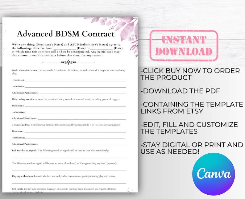 BDSM Guide Book for Adults, DDLG Printable, Master/slave Relationship ...