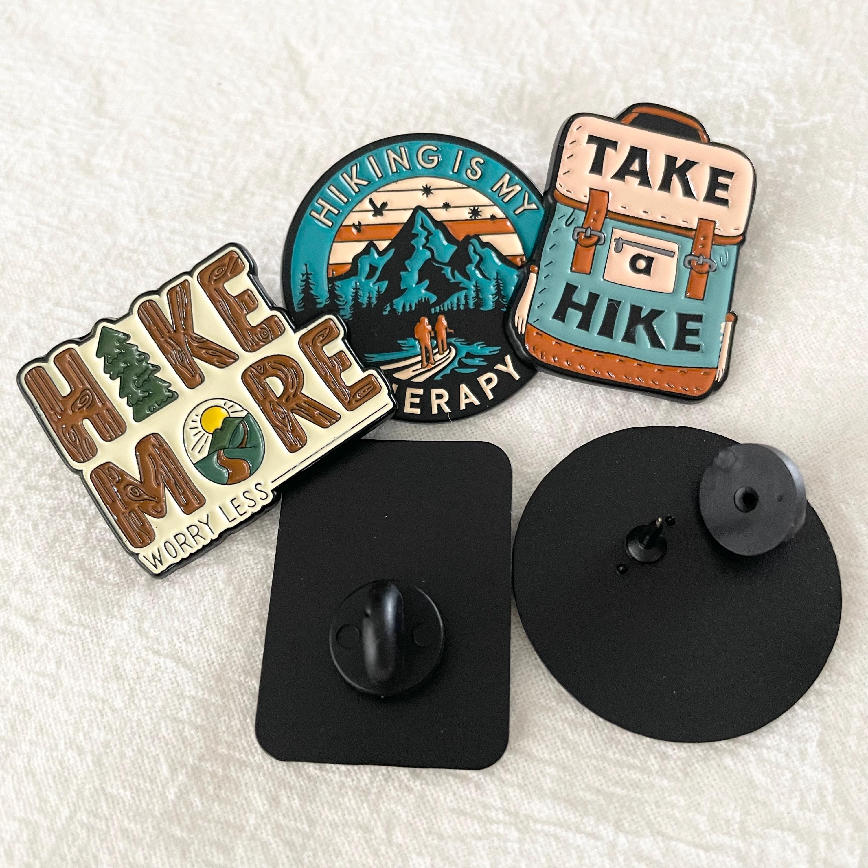 Hiking Enamel Pins Cute Adventure Badge Hiker Brooch, Gift for Hiking ...