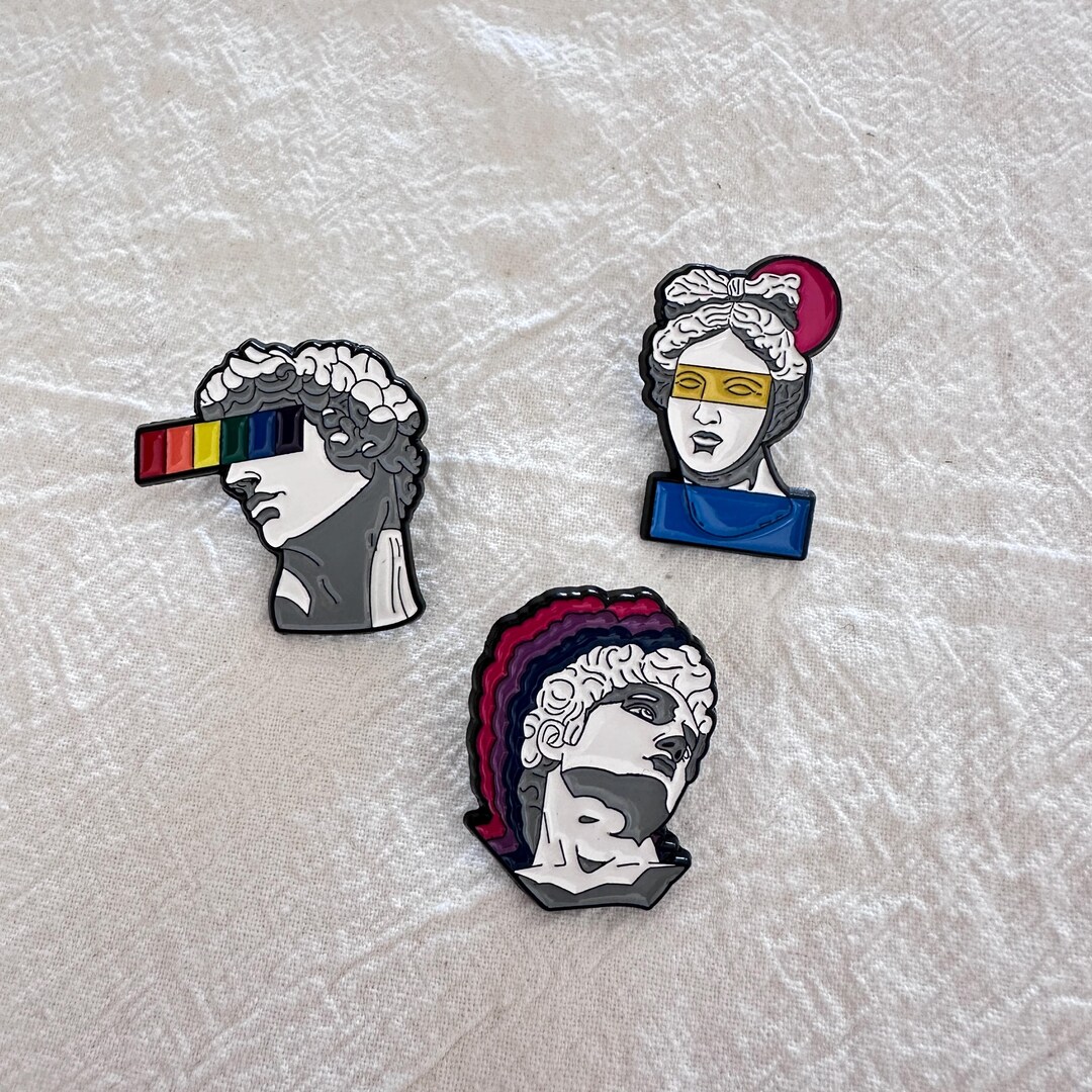 Artistic Statue Enamel Pins, Artwork Brooch, Fun Statue Badge for Art ...