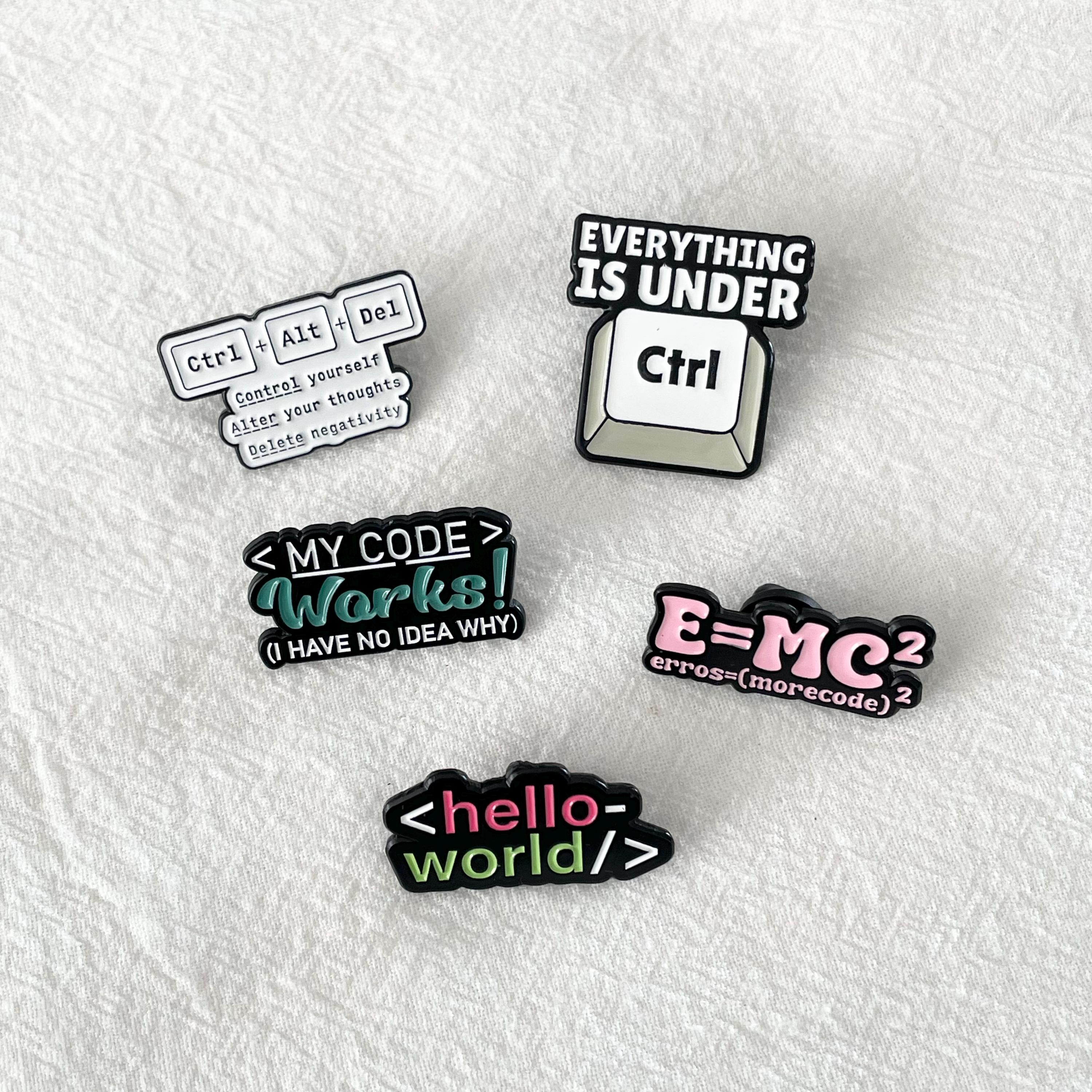 Under Control Enamel Pins Funny Tech IT Badge Gift Quirky Brooch for ...