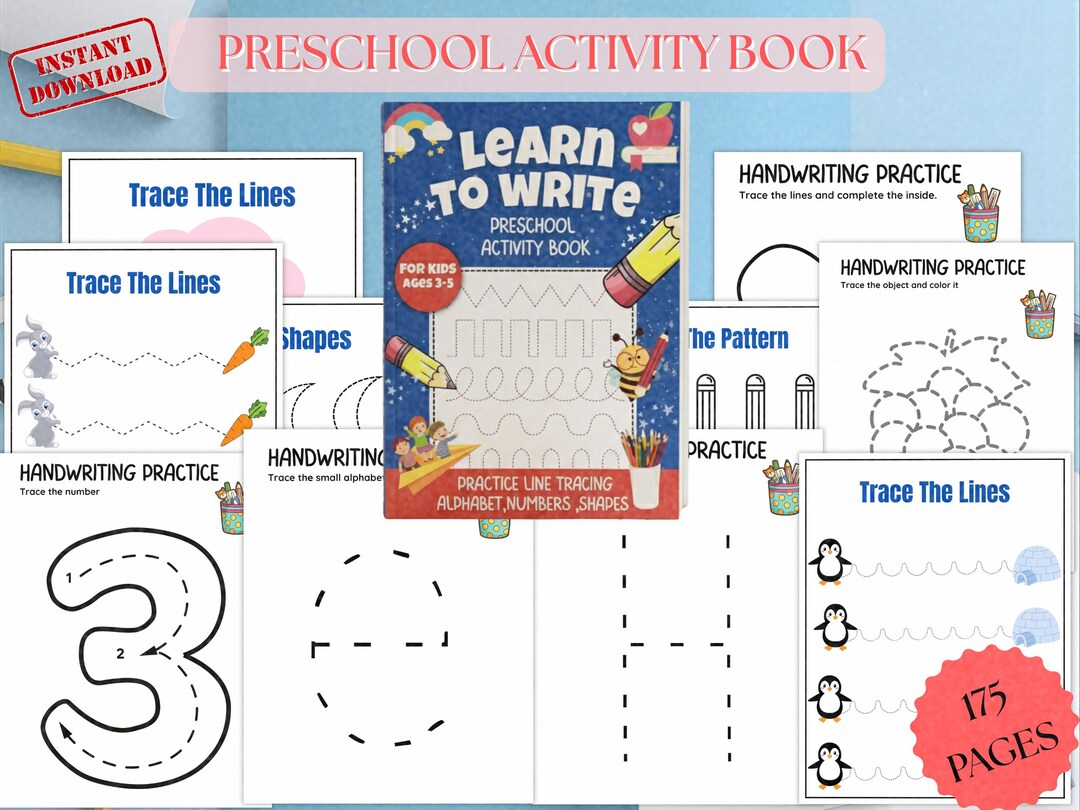 Preschool Activity Book PDF – Tracing, Coloring, and Alphabets (canva ...