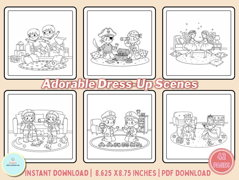 Cozy Dress up Coloring Book | Kids & Teens Quiet Time (digital Download ...