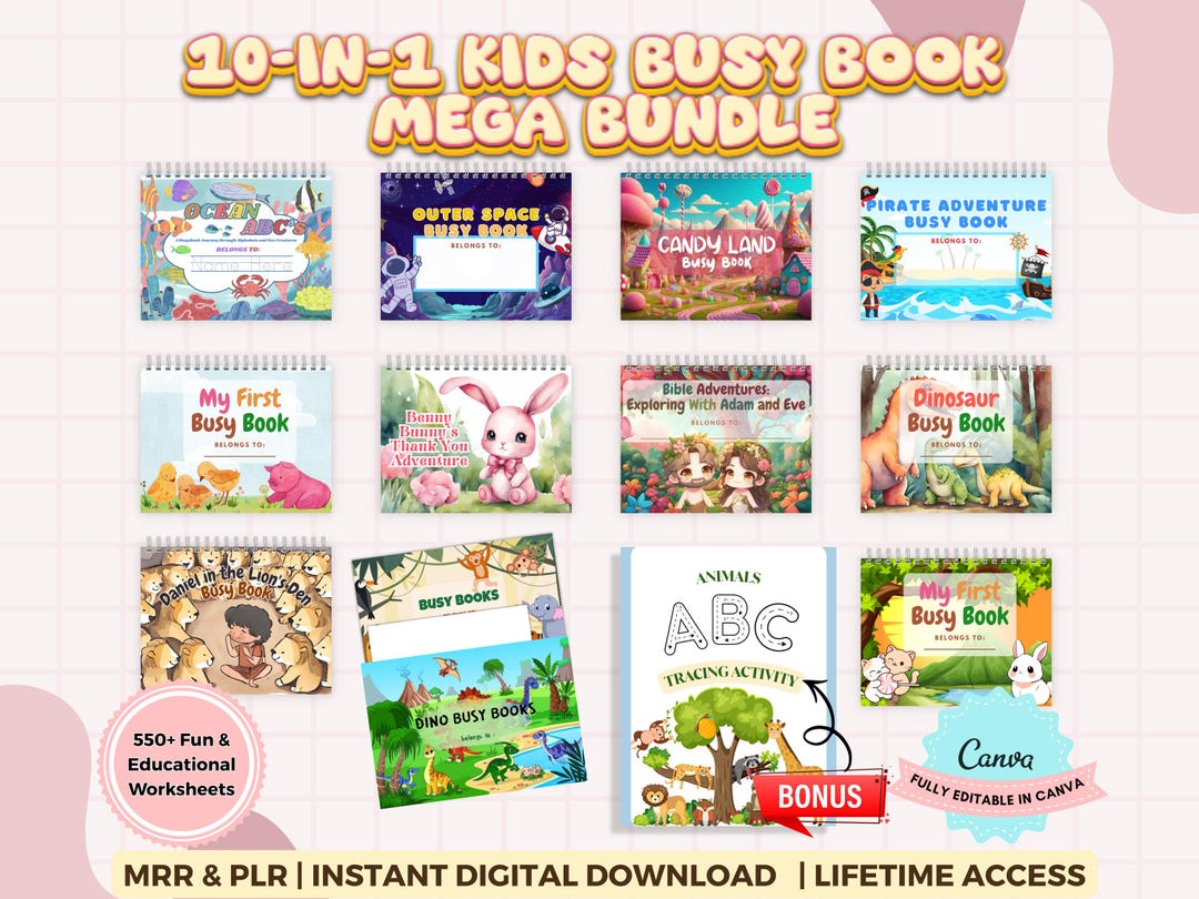 Mega Busy Book Printable Bundle, 550+ Pages Toddler Learning Binder ...