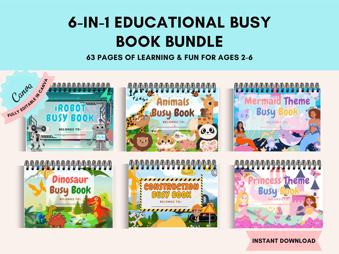 Toddler Learning Binder: 6-in-1 Preschool Busy Book (digital Download ...