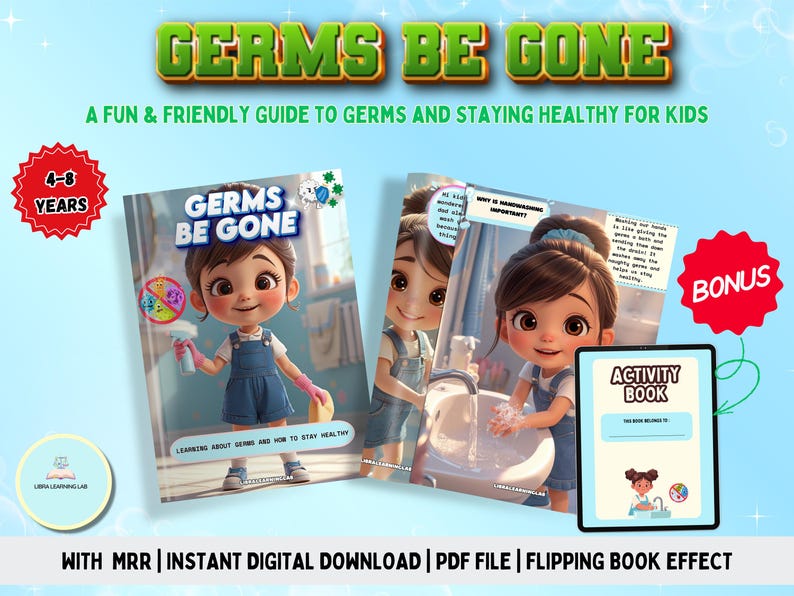Kids Health Ebook | Learn About Germs & Handwashing | Printable ...
