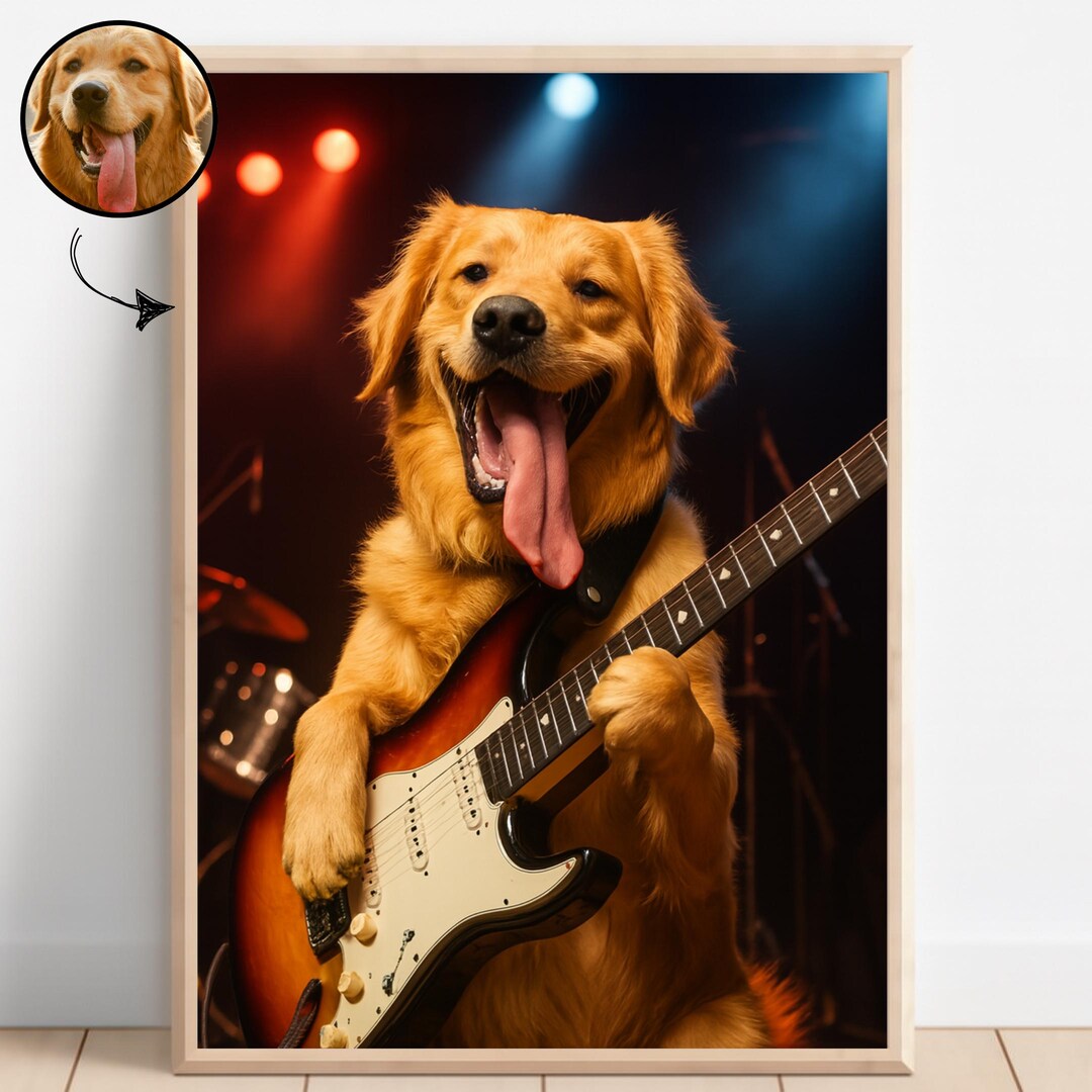 Personalized Musical Pet Portrait – Custom Pet Poster Print With Music ...