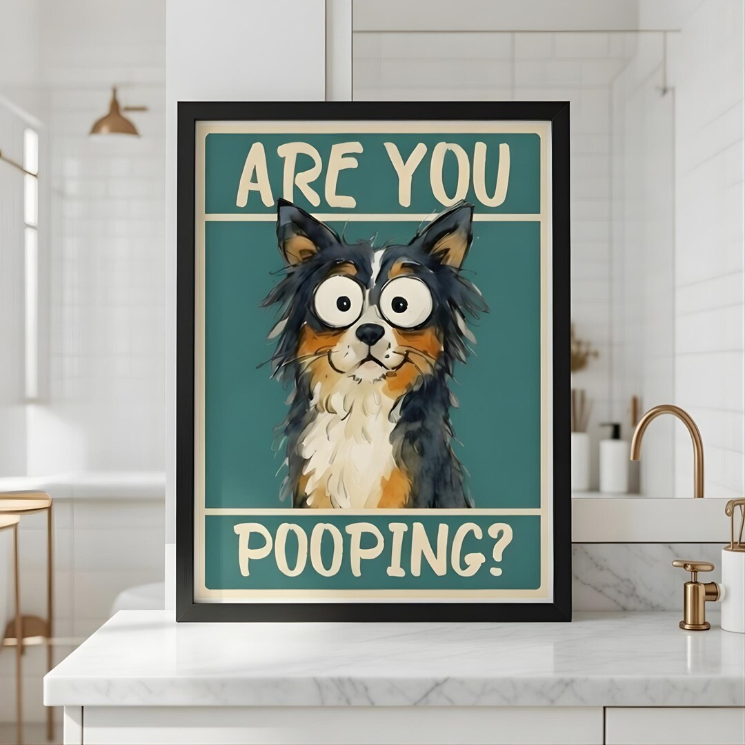 Funny Pooping Dog Poster - Custom Are You Pooping Pet Portrait ...