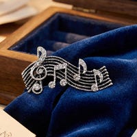 Rhinestone Music Note Lapel Pin, Music Note Pin, Music Note Lapel Pin ...