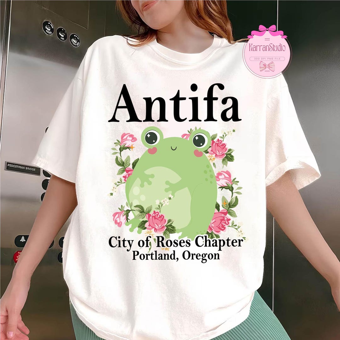 Antifa Frog City of Roses Portland Frog Png, Resist Portland Frog ...