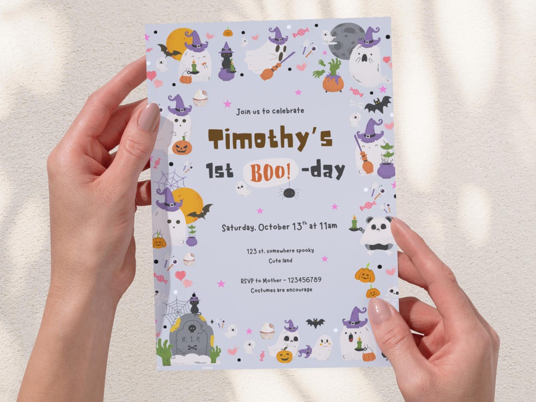 Cute Halloween Ghost Birthday Invitation - Etsy