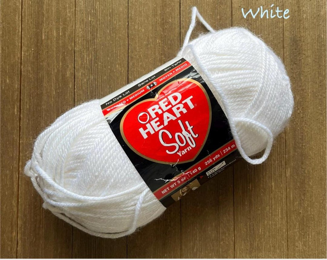 Red Heart Soft Acrylic Yarn, White , 5 Oz., Ready to Ship - Etsy