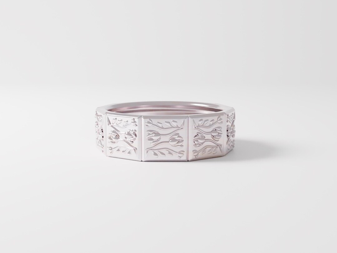 925 Silver Blooming Rose Ring : Handmade Realistic Flower Embroidered ...