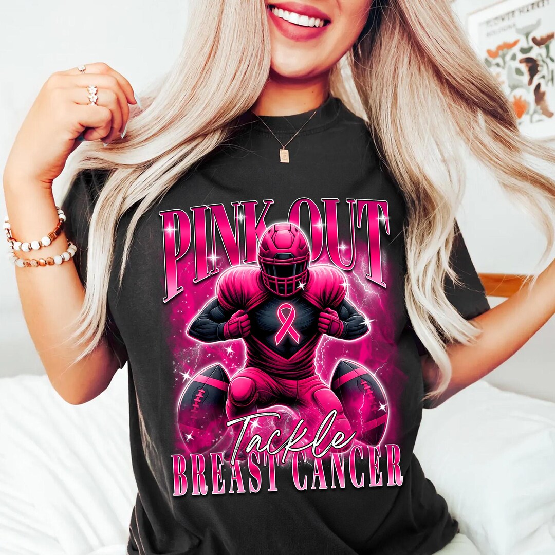 Pink Out Football Shirt, Breast Cancer Football Shirt, Breast Cancer ...