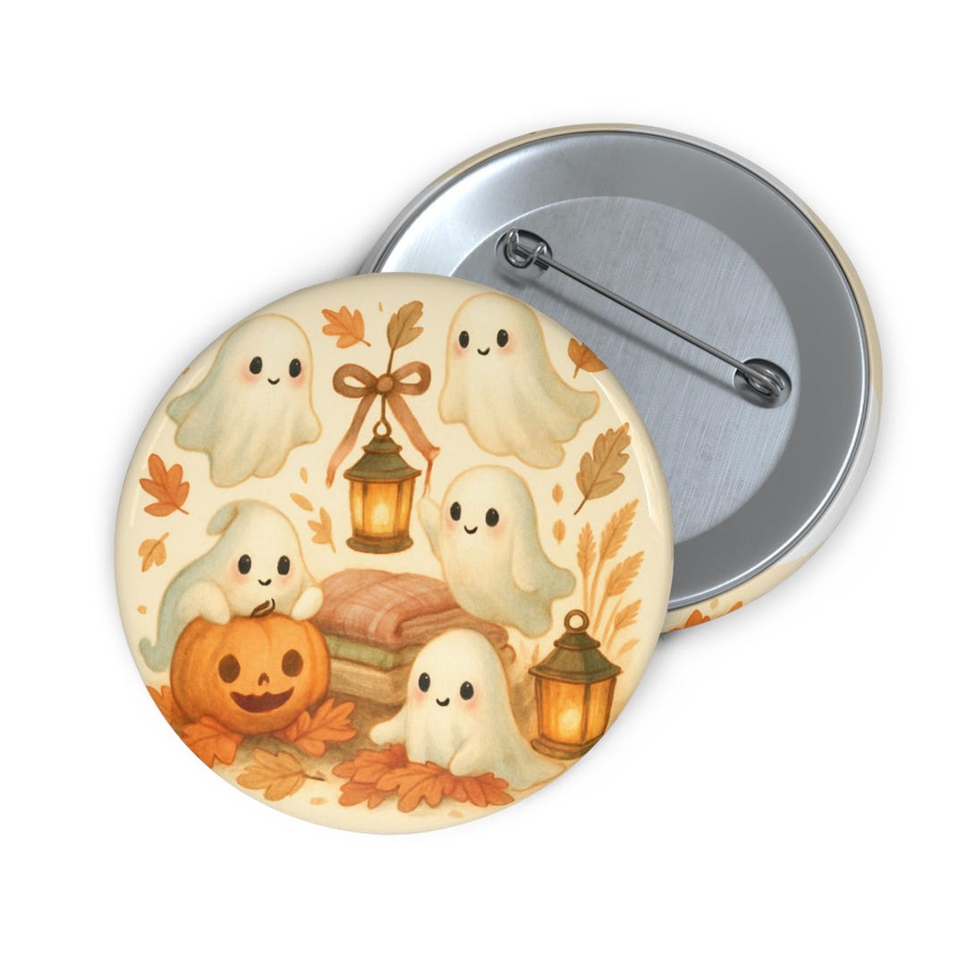 Custom Halloween Ghost Pin Buttons: Spooky Fall Accessories - Etsy