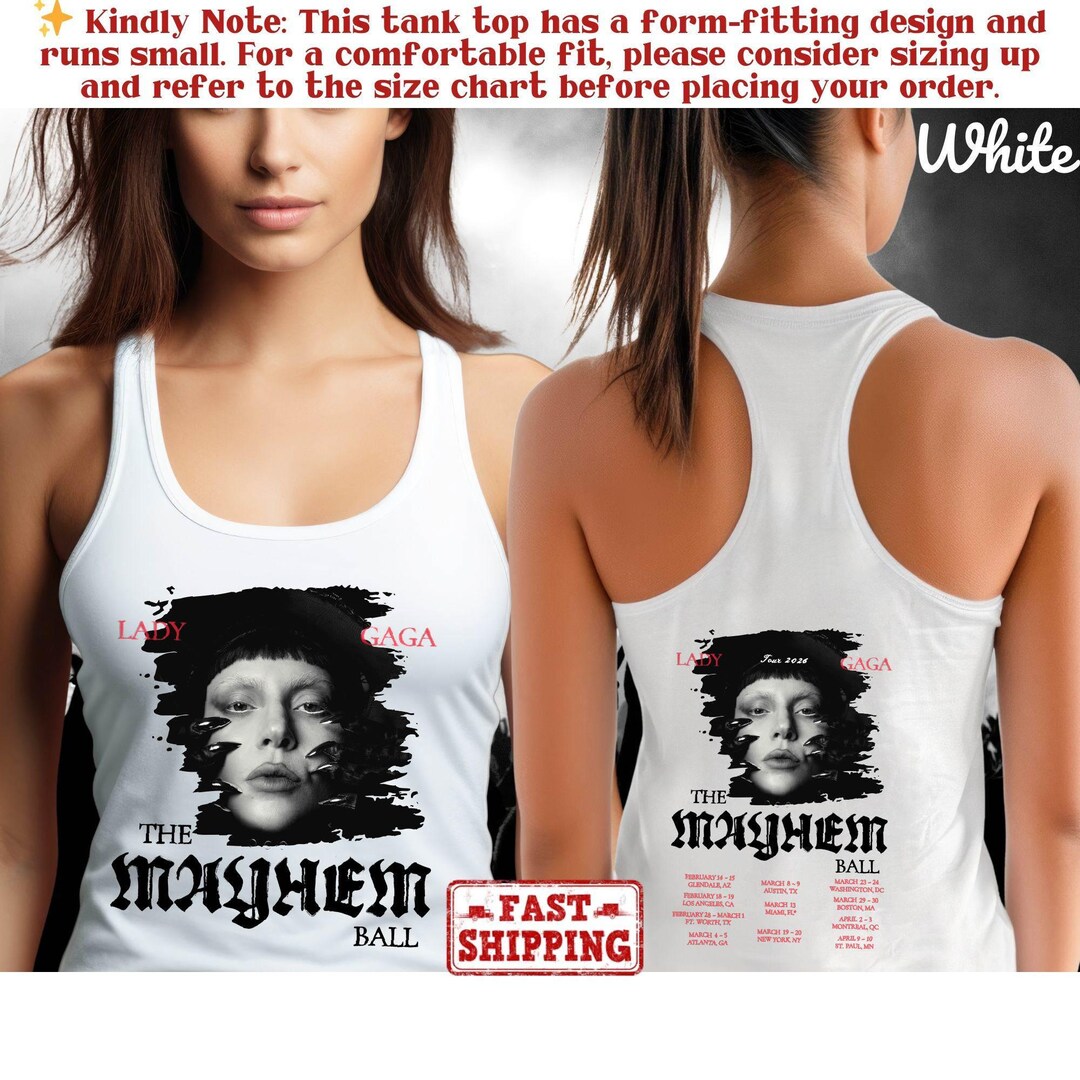 Lady Gaga Crop Top - Women and Men Tank Tops: Mayhem Ball Tour 2026 - Etsy