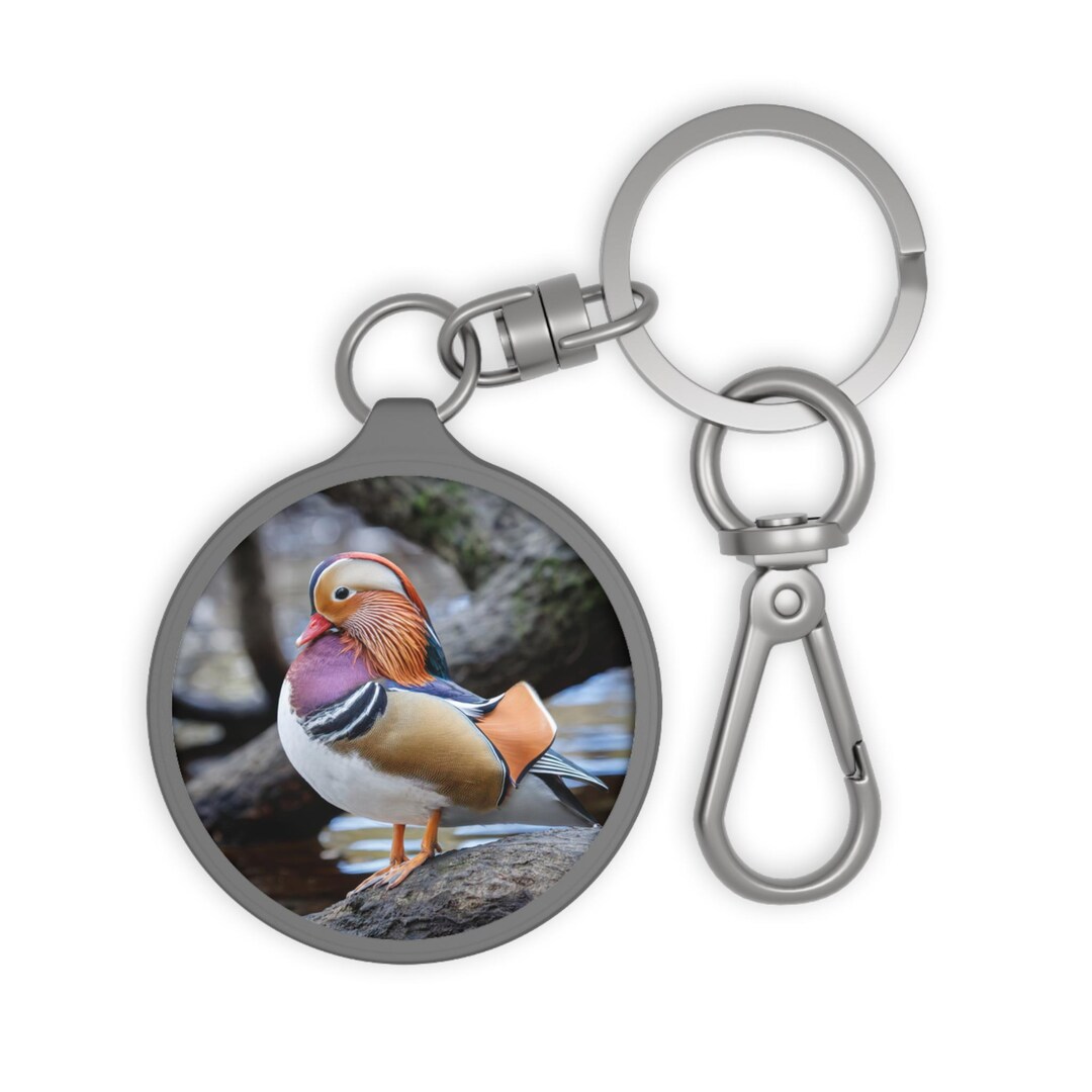 Male Mandarin Duck Keychain: Bird Lover Gift, Nature Keyring - Etsy
