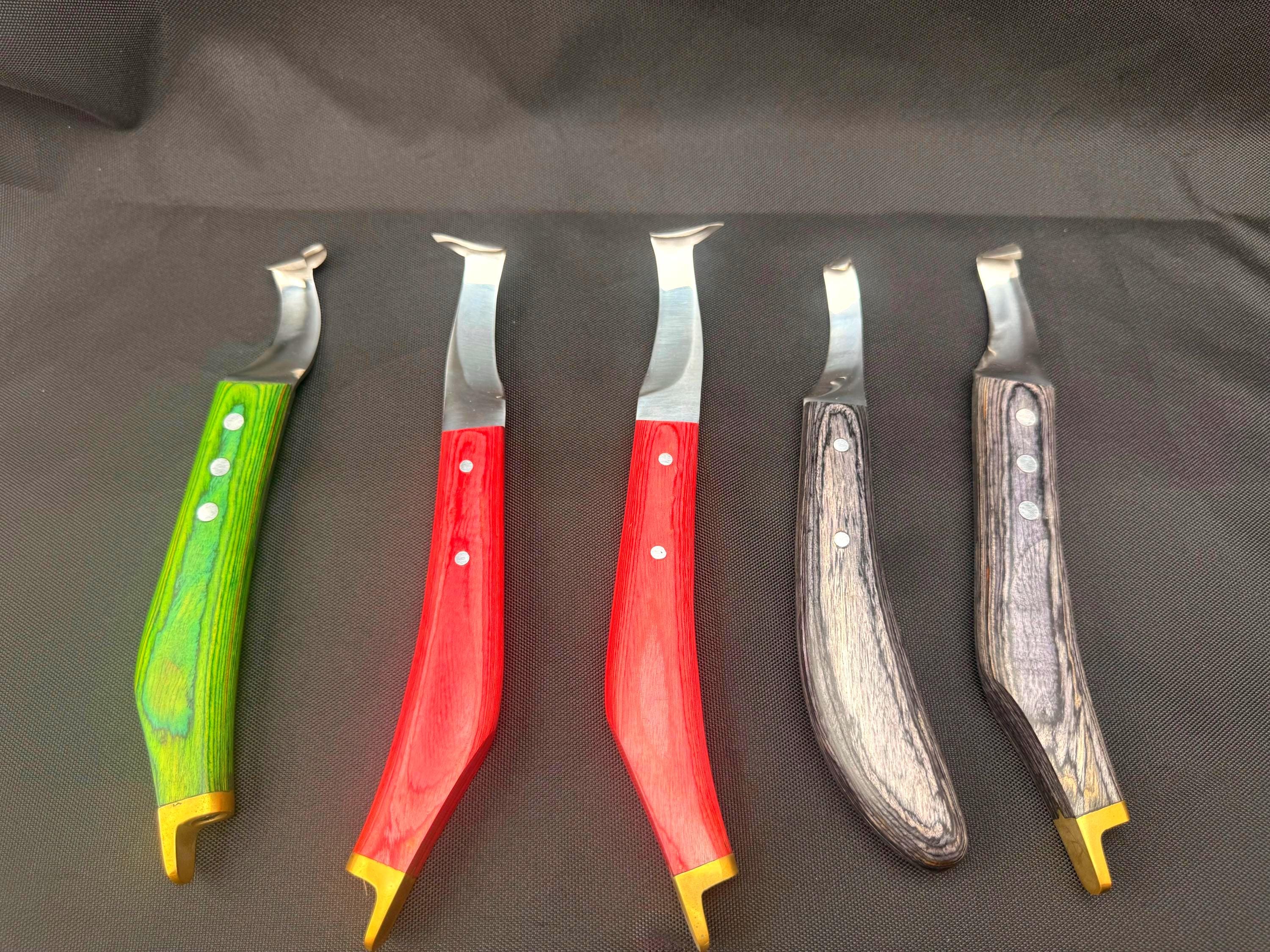 5pcs Farrier Hoof Knife Set With Brass End – Left & Right Hand Hoof ...