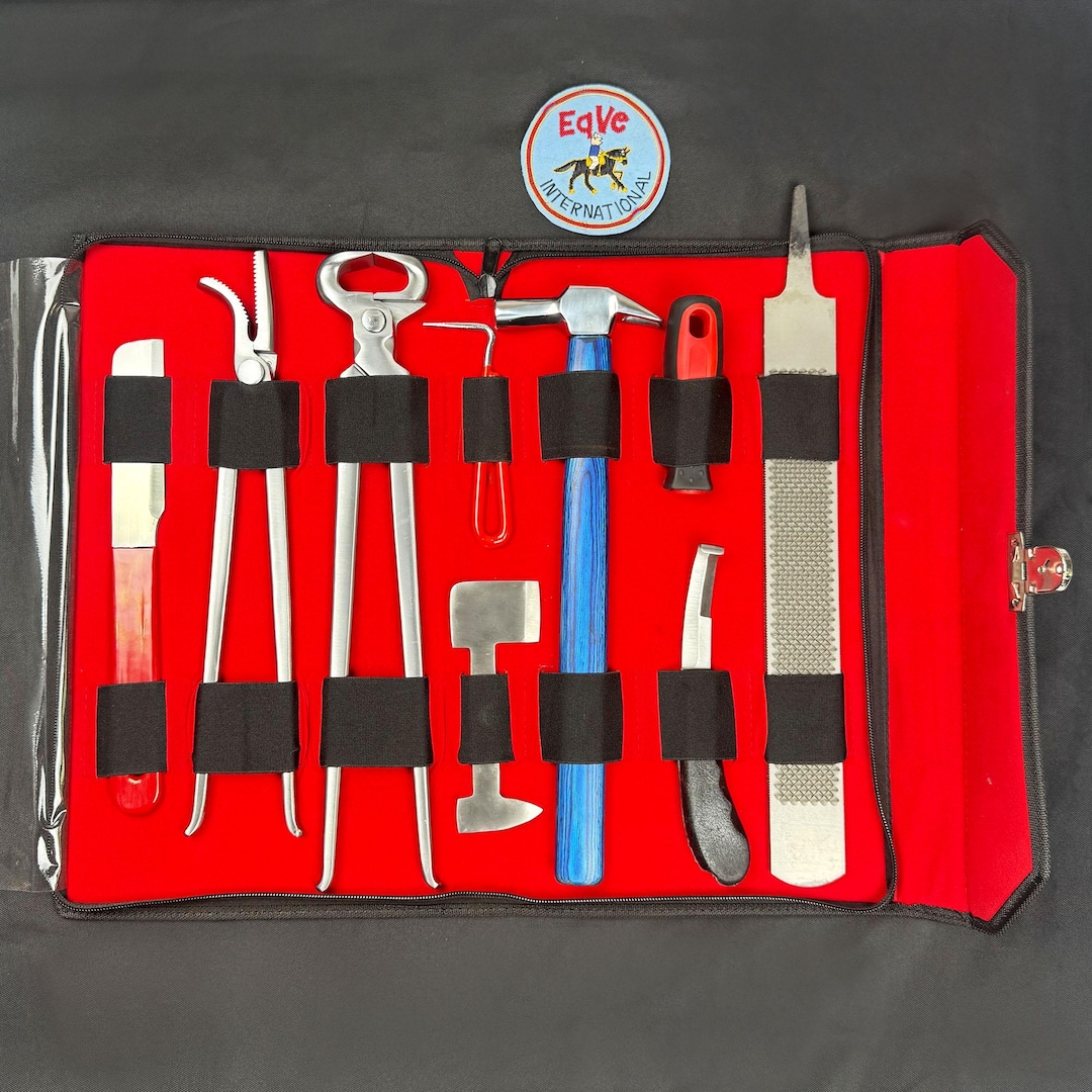 Farrier Tool Kit – Hoof Trimming & Horseshoe Care Set With Carry Case ...