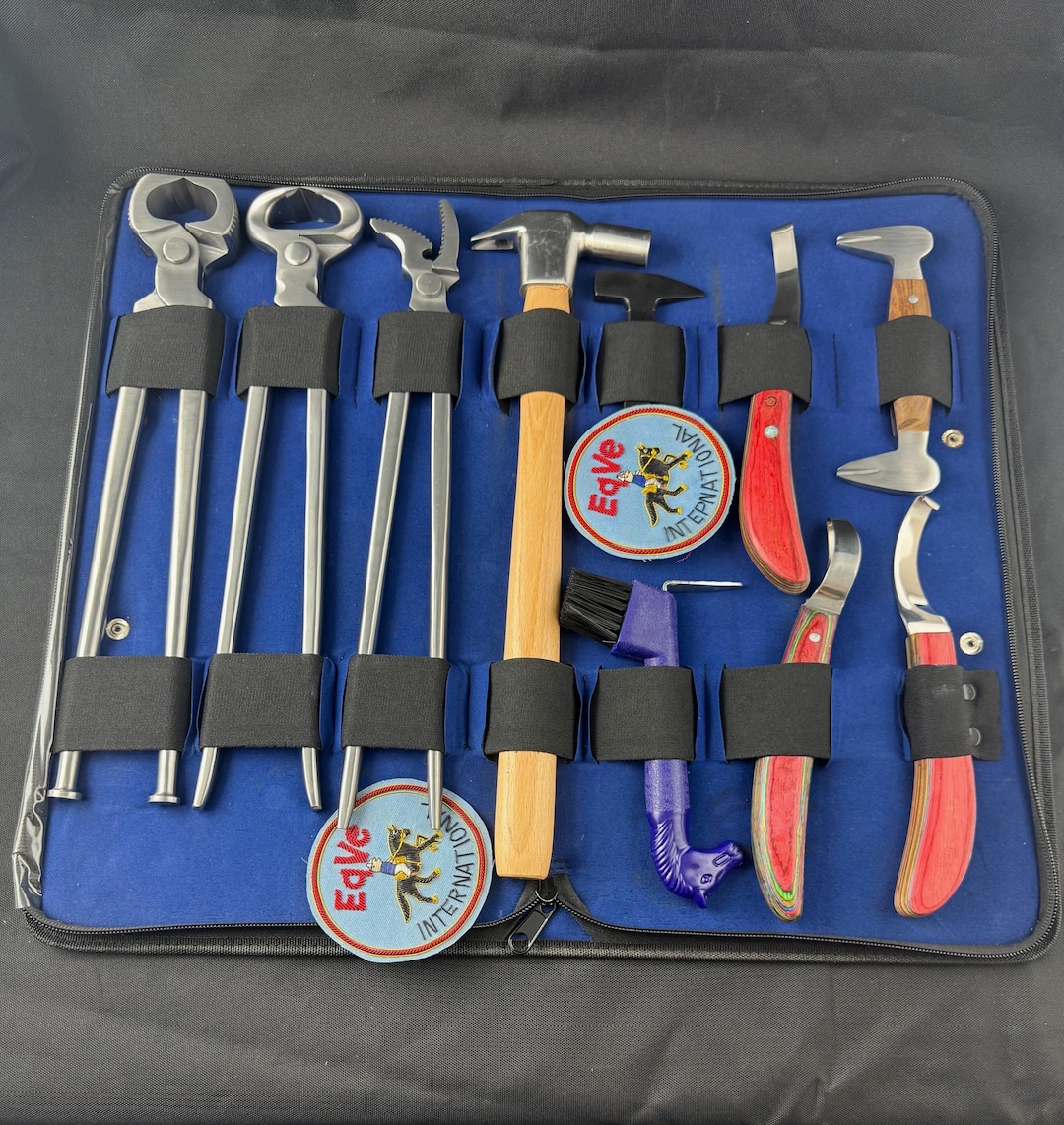 10pcs Farrier Tool Kit – Hoof Care Set With Nippers, Hoof Knife, Hammer ...