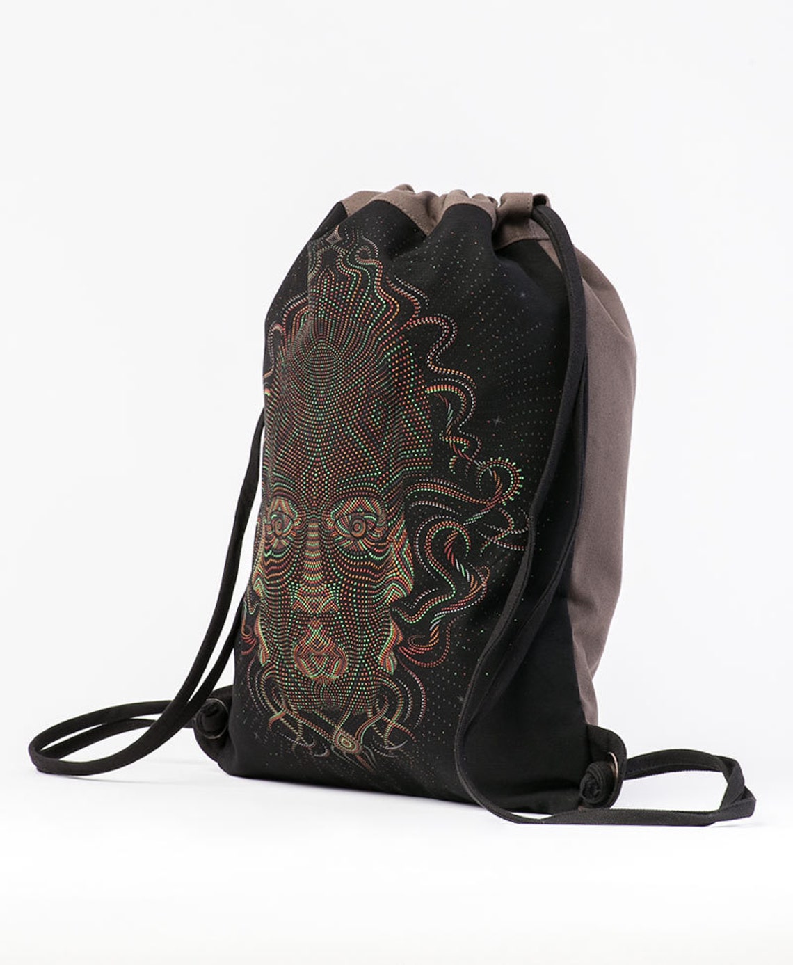 Canvas Sack Bag Drawstring Bag Psychedelic Art Festival | Etsy