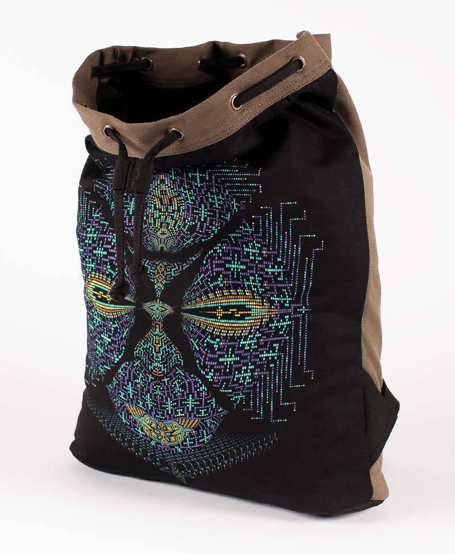 Psychedelic Drawstring Backpack Psy Trance Rave Bag Festival - Etsy