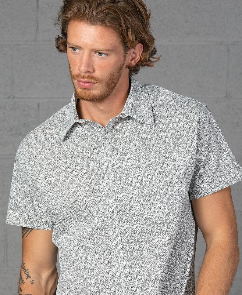 Atom Molecule Mens Button up Shirt Psychedelic All Over Print Short ...