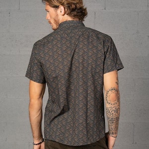 Short Sleeve Button Down Shirt, Alternative Clothing, Boho Men's Shirt ...