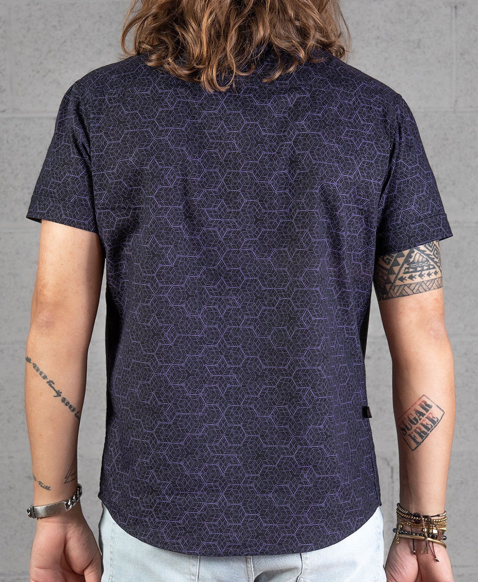 Geometric Mens Button up Shirt in Black Cube All Over Print | Etsy