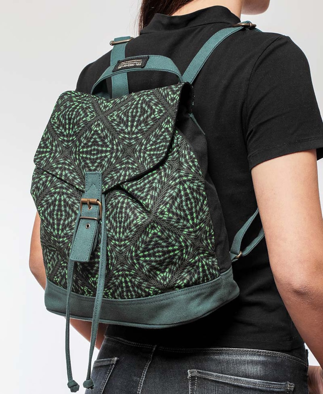 Geometric Mini Backpack, Women Backpack Purse, Small Canvas Backpack - Etsy