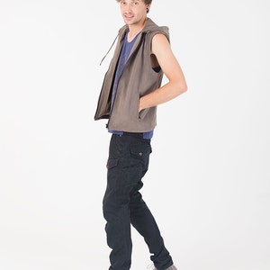 Mens Hooded Vest Screen Printed Psychedelic Vest Festival - Etsy