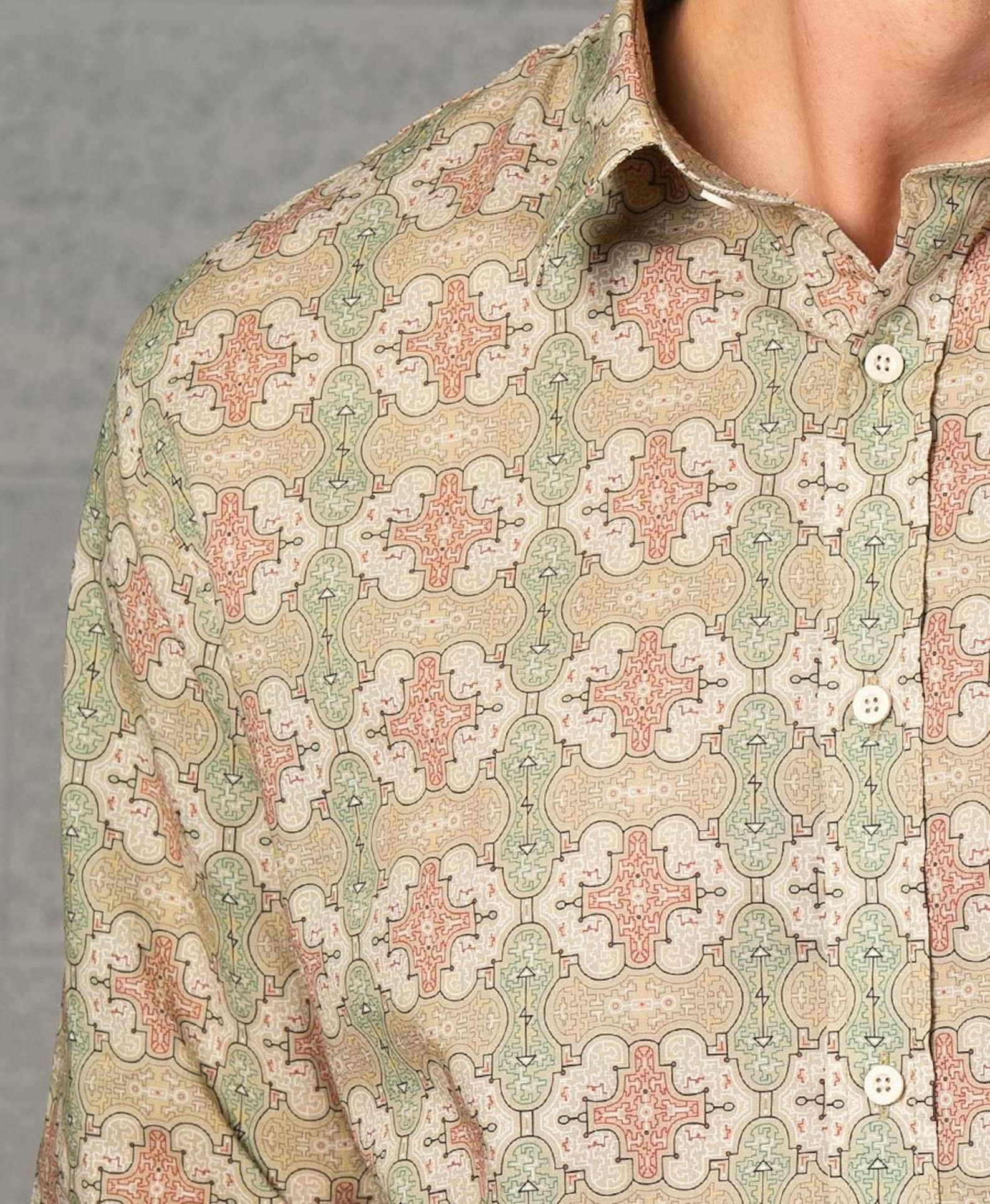 Mens Button Down Shirt Retro Bohemian Clothing Hipster - Etsy