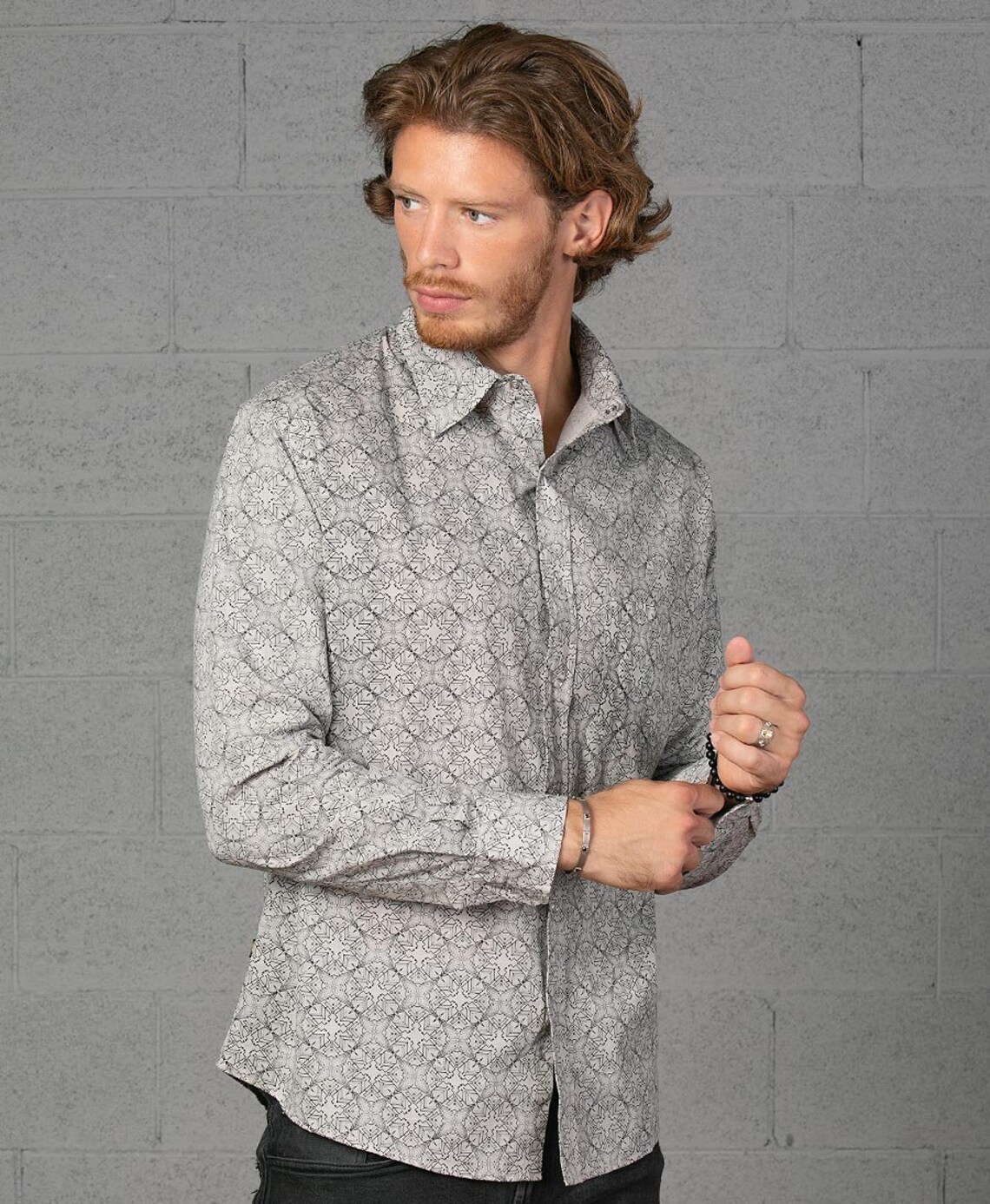 Psychedelic Button up Shirt for Men, Boho Alternative Urban Clothing ...