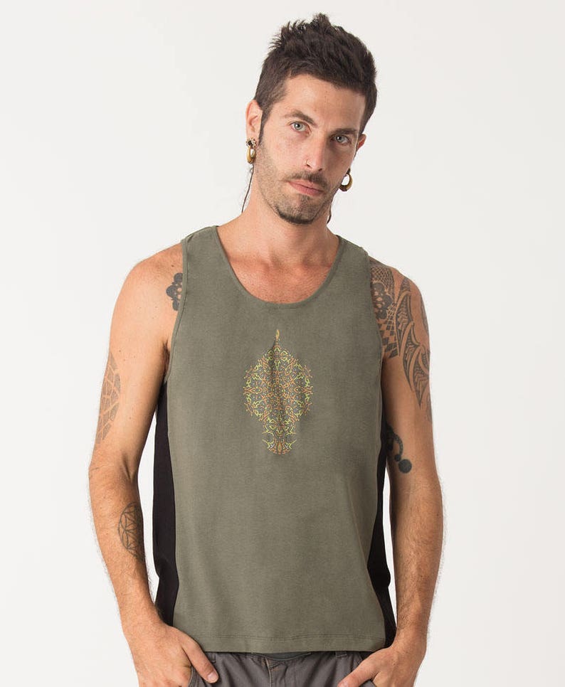 Mens Tank Top Sacred Geometry Mandala Screen Print | Etsy