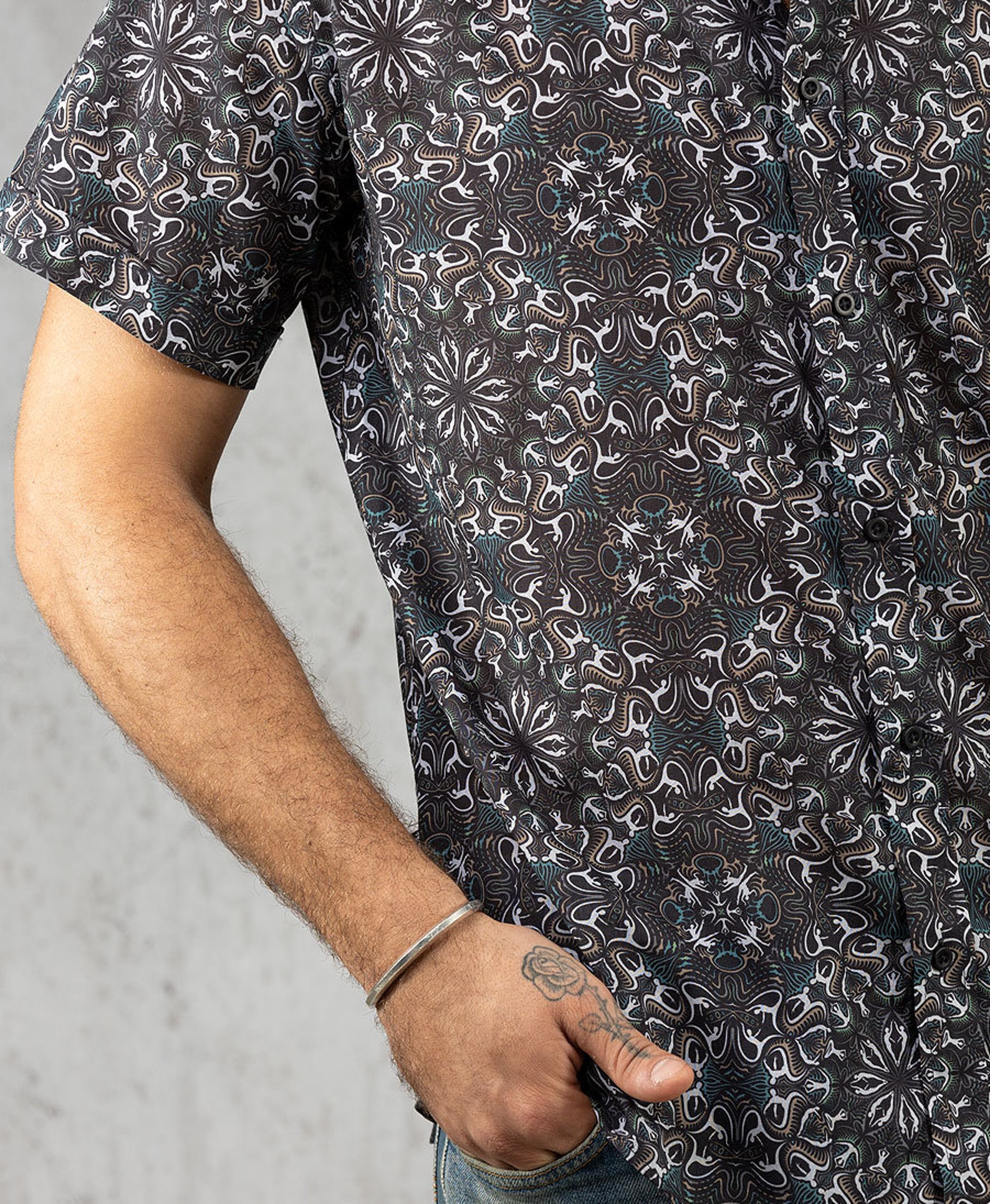 Hawaiian Rave Shirt Men Button Down Short Sleeve Button up - Etsy