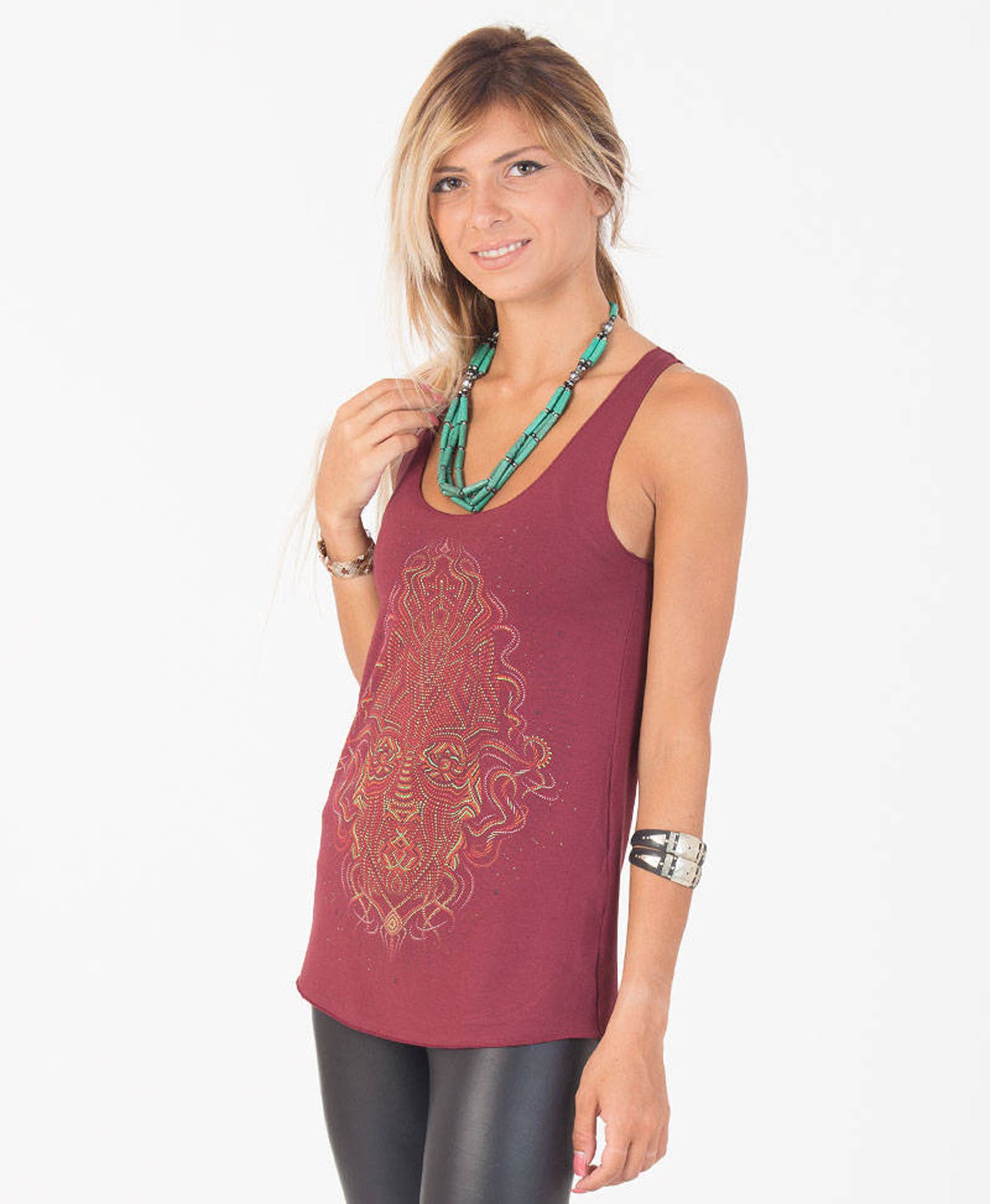 Psychedelic Tank Top Women Festival Top Trance Clothing | Etsy