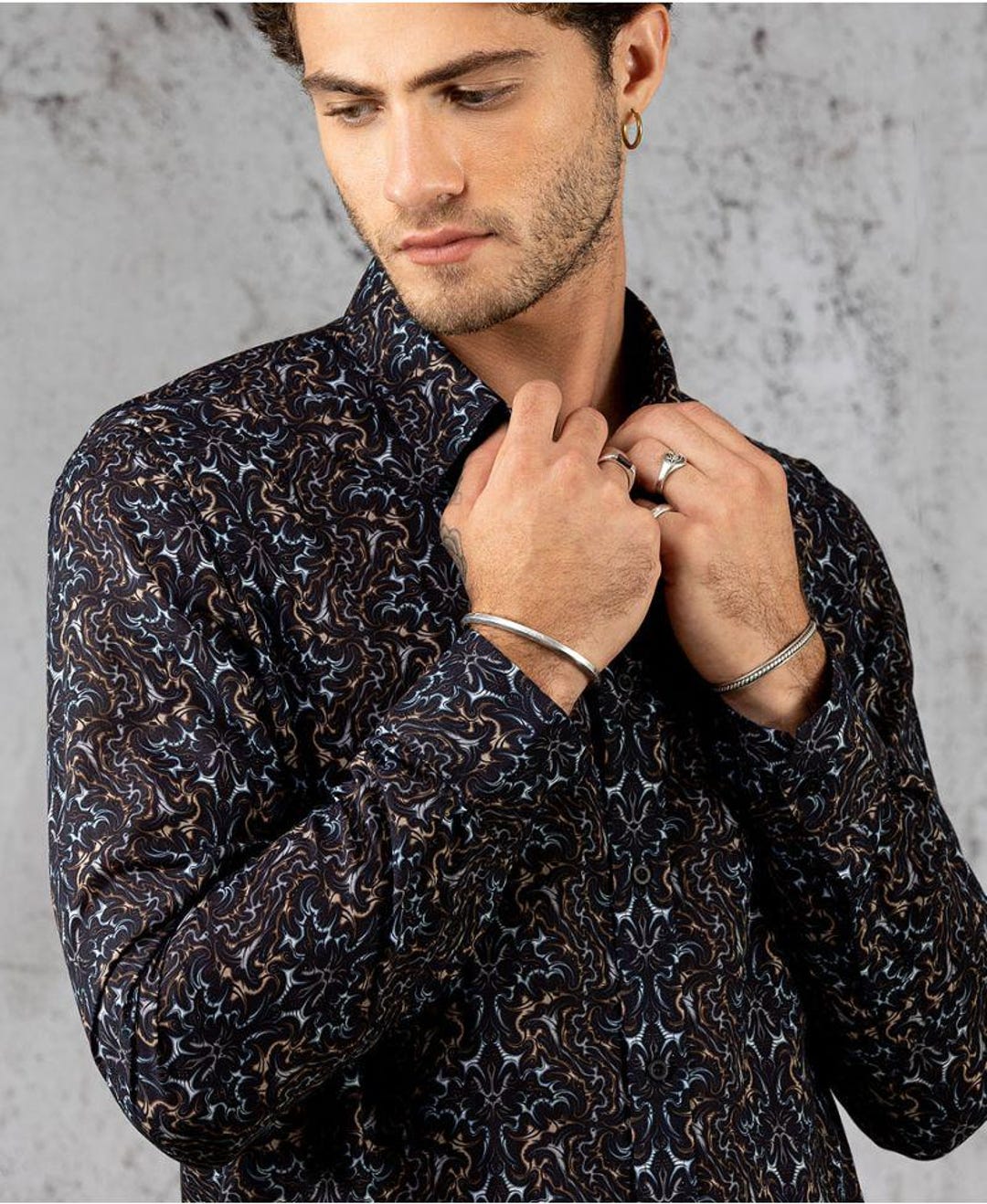 Alternative Clothing Men Long Sleeve Button Down Shirt, Urban Clothing ...