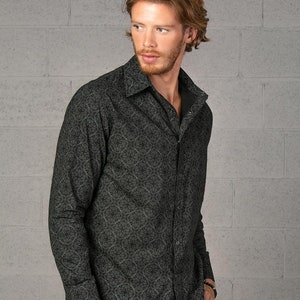 Urban Streetwear Button up Shirts for Men, Rave Clothing, Black Button ...