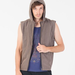 Mens Hooded Vest Screen Printed Psychedelic Vest Festival - Etsy