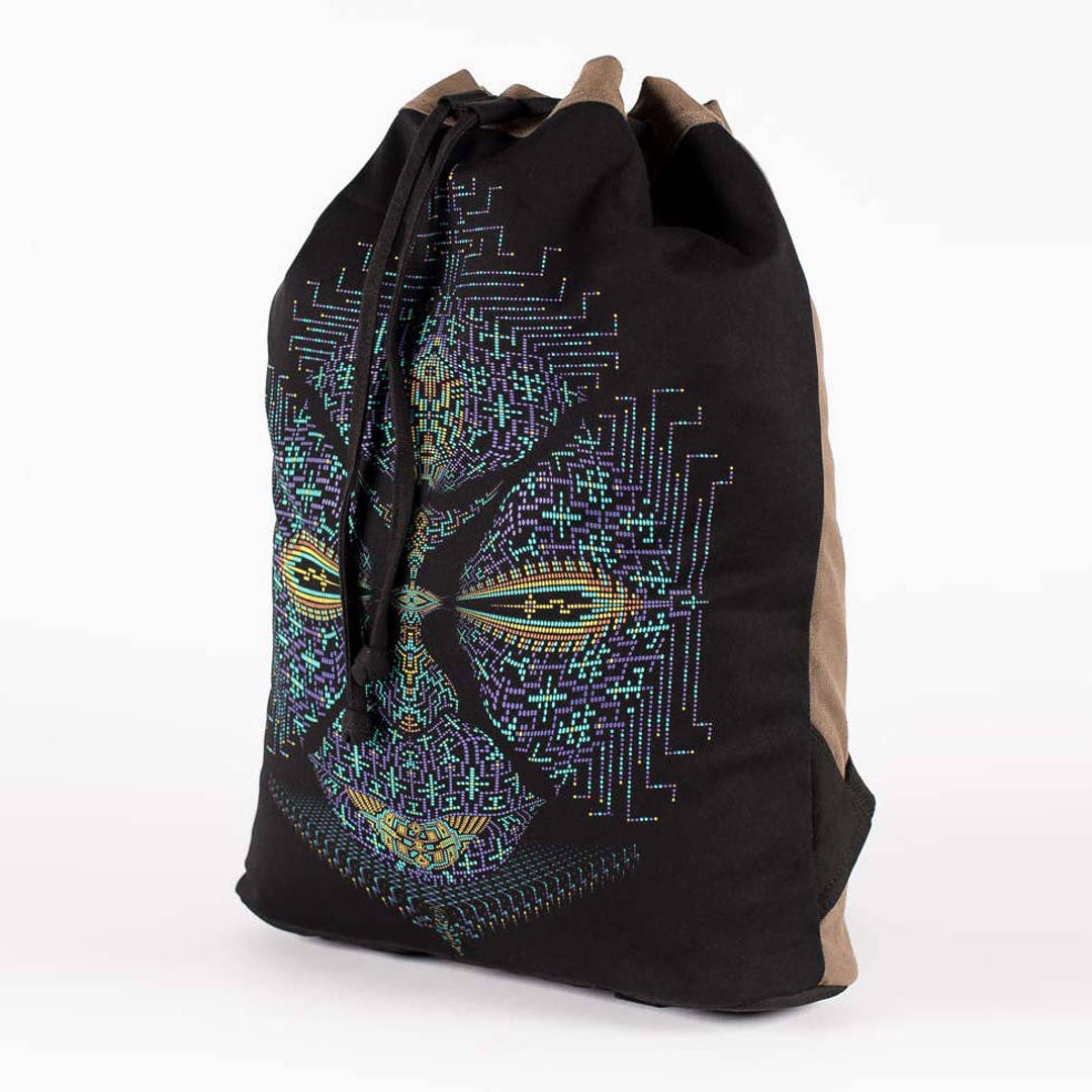 Psychedelic Drawstring Backpack Psy Trance Rave Bag Festival - Etsy