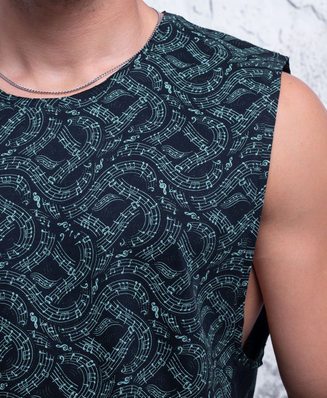 Musical Notes Tank Top for Man- SOL- Seed of Life- Gift for Musician DJ ...