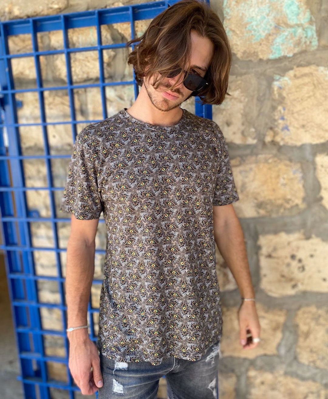 Mens T-shirt Festival Clothing Man Vibe Shirt Burning Man Hippie ...